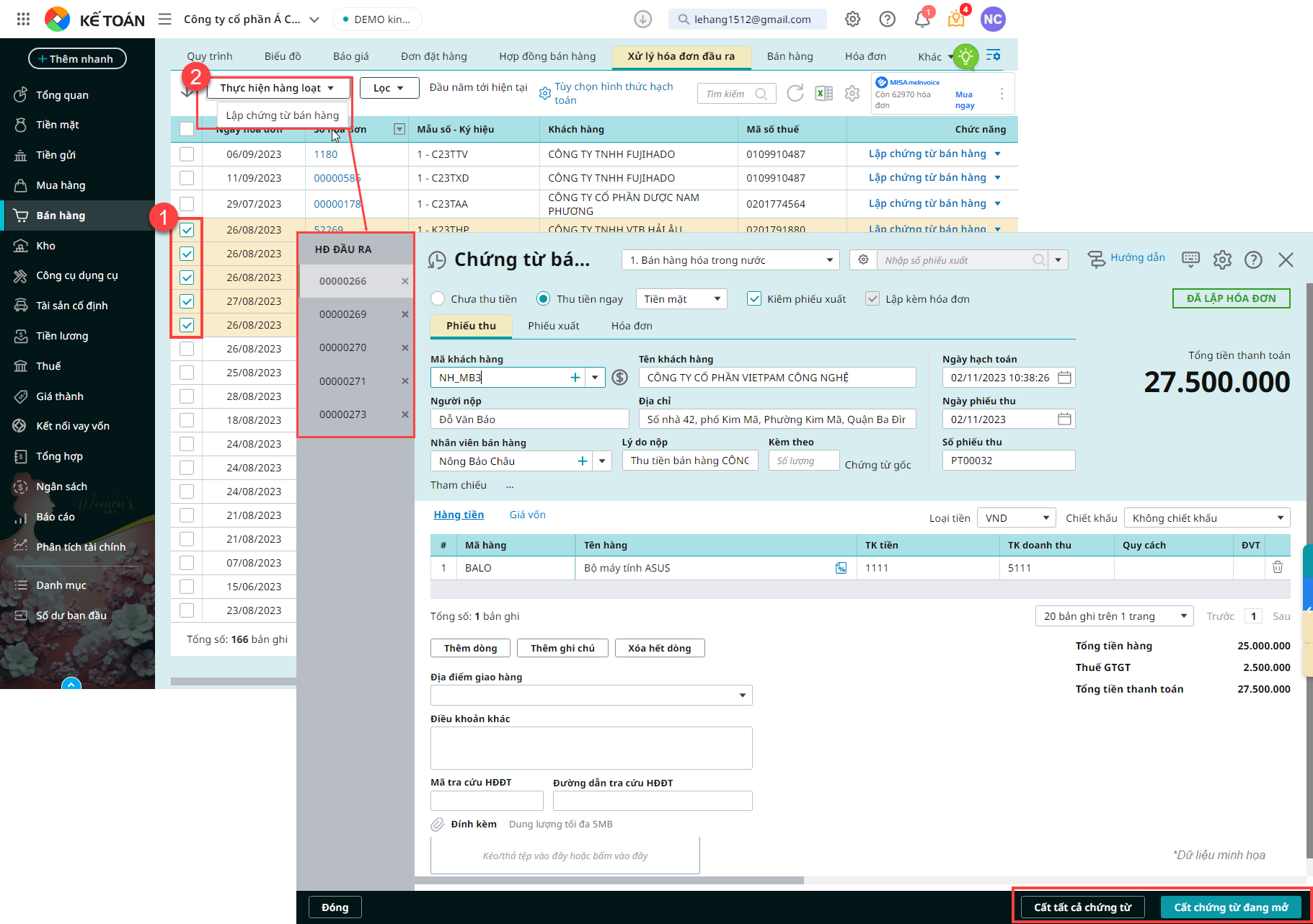 Hạch toán hóa đơn đầu ra lấy về từ MISA meInvoice – Xử lý hóa đơn ...