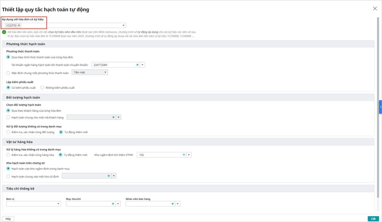 Tự động hạch toán hóa đơn đầu ra với trợ lý số MISA AVA – AMIS Kế toán